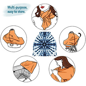 Nursing Cover Breastfeeding Scarf Navy Blue Tie Dye - Baby Car Seat Covers, Stroller Cover, Carseat Canopy (0mb7g)