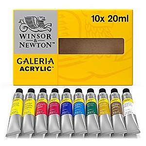Winsor & Newton Galeria Acrylic Paint, 10 x 20ml (0.7--oz) Tube Paint Set