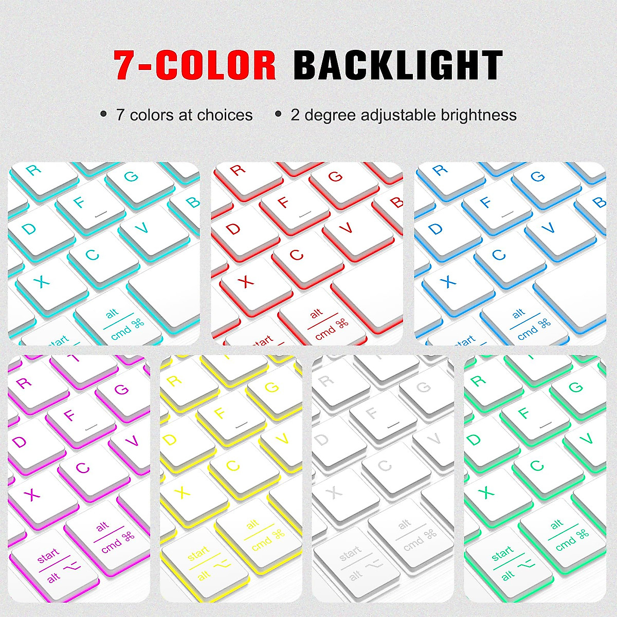 FINTIE Keyboard Case for iPad Mini (A17 Pro) 7th Generation 2024 / iPad Mini 6th Gen 8.3 Inch, Soft TPU Back Cover with Magnetically Detachable Wireless Bluetooth Keyboard, Backlight/Lilac Purple