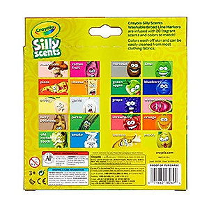 Crayola Silly Scents Sweet & Stinky Scented Markers, 20Count, Washable Markers, Gift for Kids, Age 3, 4, 5, 6