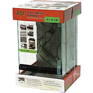 Zilla Front Opening Terrarium - 12" x 12" x 20", Black