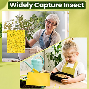 500 Pcs Double Sided Sticky Traps for Flying Plant Insect Like White Flies Aphids 6 x 8 Inch Sticky Gnat Traps Killer Fruit Fly Traps for Indoor Outdoor Including Twist Ties, Yellow