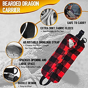 Christmas Bearded Dragon Costume Reptile Santa Hat Scarf Ferret Xmas Hat Reptile Straw Hat with Antlers Adjustable Elastic Chin Strap (Costume + Sling)