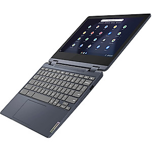 Lenovo Flex 3 11" 2-in-1 IPS Touchscreen Chromebook Laptop, MediaTek MT8183, 4GB Memory, 128GB Storage(64GB eMMC Plus 64GB Card), WiFi 6, Bluetooth, Webcam, Chrome OS, Abyss Blue | TGCD Bundle