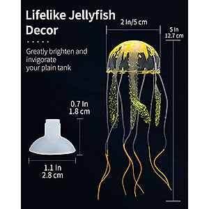 Uniclife 6 Pcs Glowing Jellyfish Ornament Decoration for Aquarium Fish Tank