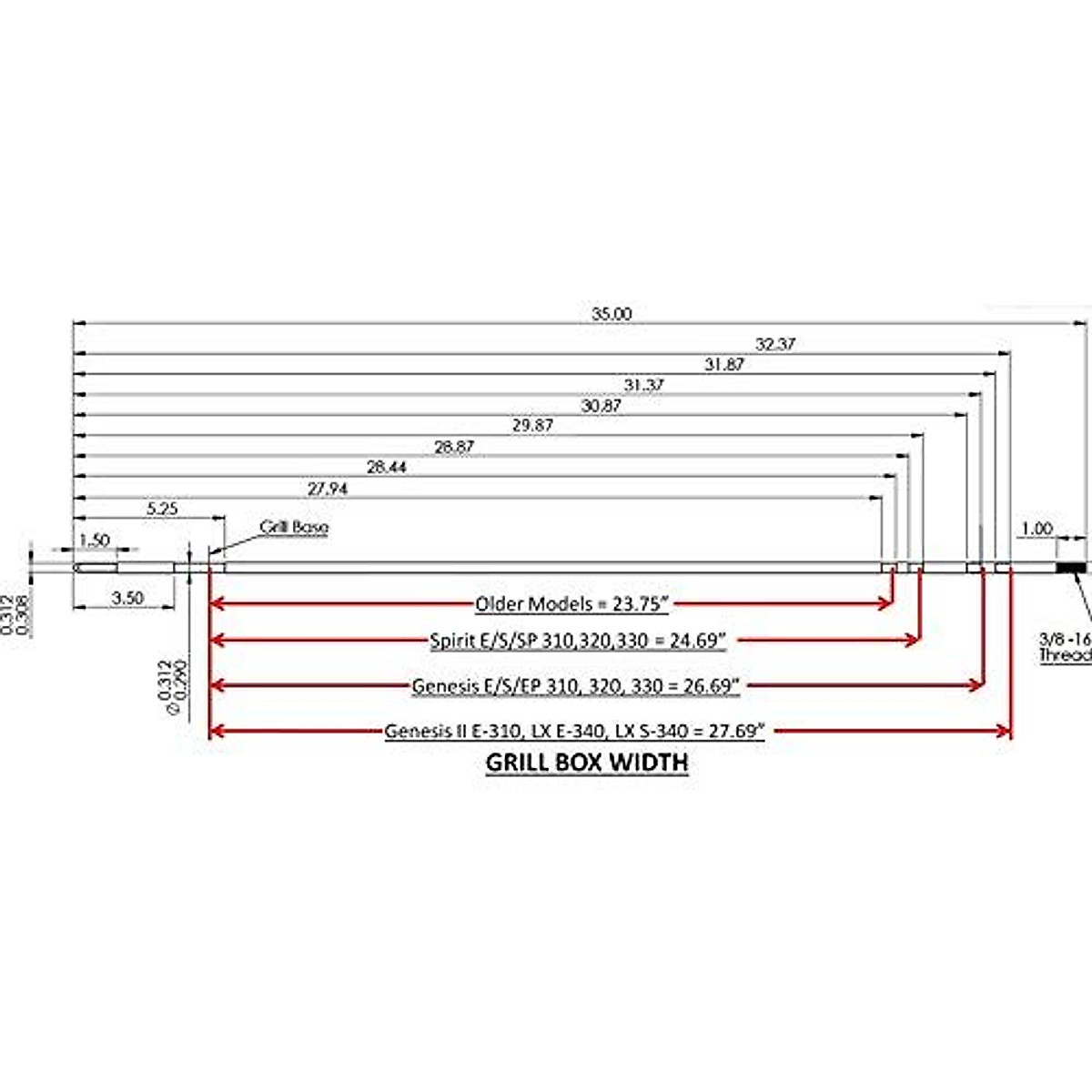 OneGrill 3WSS40 Stainless Steel Grill Rotisserie (Compatible with All Weber 300 Series 3 Burner Genesis/Genesis II/Spirit/Spirit II) W/ 13 Watt Electric Motor; 3/8 Inch Square Spit Rod.