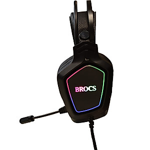 Brocs - Alien H656 Gaming, Headphone with Microphone, RGB - Gaming Headset, USB Headphone for Computer, PC, Laptop, Xbox, PS4 with RGB Lights