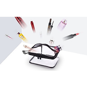Louise Maelys Portable Clear Makeup Bag Zipper Waterproof Transparent Travel Storage Pouch Cosmetic Toiletry With Handle