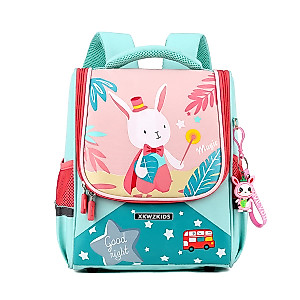 Qckarobe Kids Backpack for Girls Boys, 15 inch Elementary Kindergarten Backpack, Cute Rabbit Toddler Backpack, Lightweight Water-resistant Preschool Nursery Travel Backpack Children Schoolbag