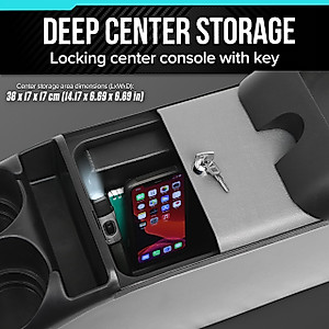 Moblorg Center Console for Minivans, SUVs, Middle Van Console, Extra Cup Holders, Large Storage, Made in USA (Gray)