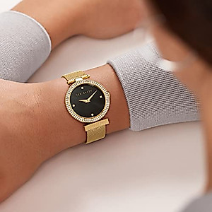 Ted Baker Women's Quartz Stainless Steel Strap, Gold, 16 Casual Watch (Model: BKPBWS2109I), Gold/Black