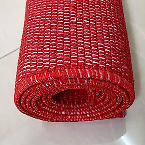 USTIDE Cotton Buffalo Plaid Rug Red&White Check Rugs 23.6"X51" Hand-Woven Indoor or Outdoor Rugs for Layered Door Mats Washable Carpet for Front Porch/Kitchen/Farmhouse/Entryway