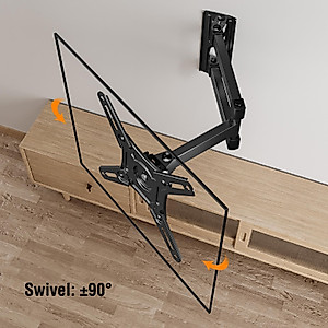 ELIVED Full Motion TV Monitor Wall Mount for Most 14-42 Inch LED LCD Flat Screen TVs & Monitors, Swivels Tilts Extension Rotation, Max VESA 200x200mm, up to 33 lbs.