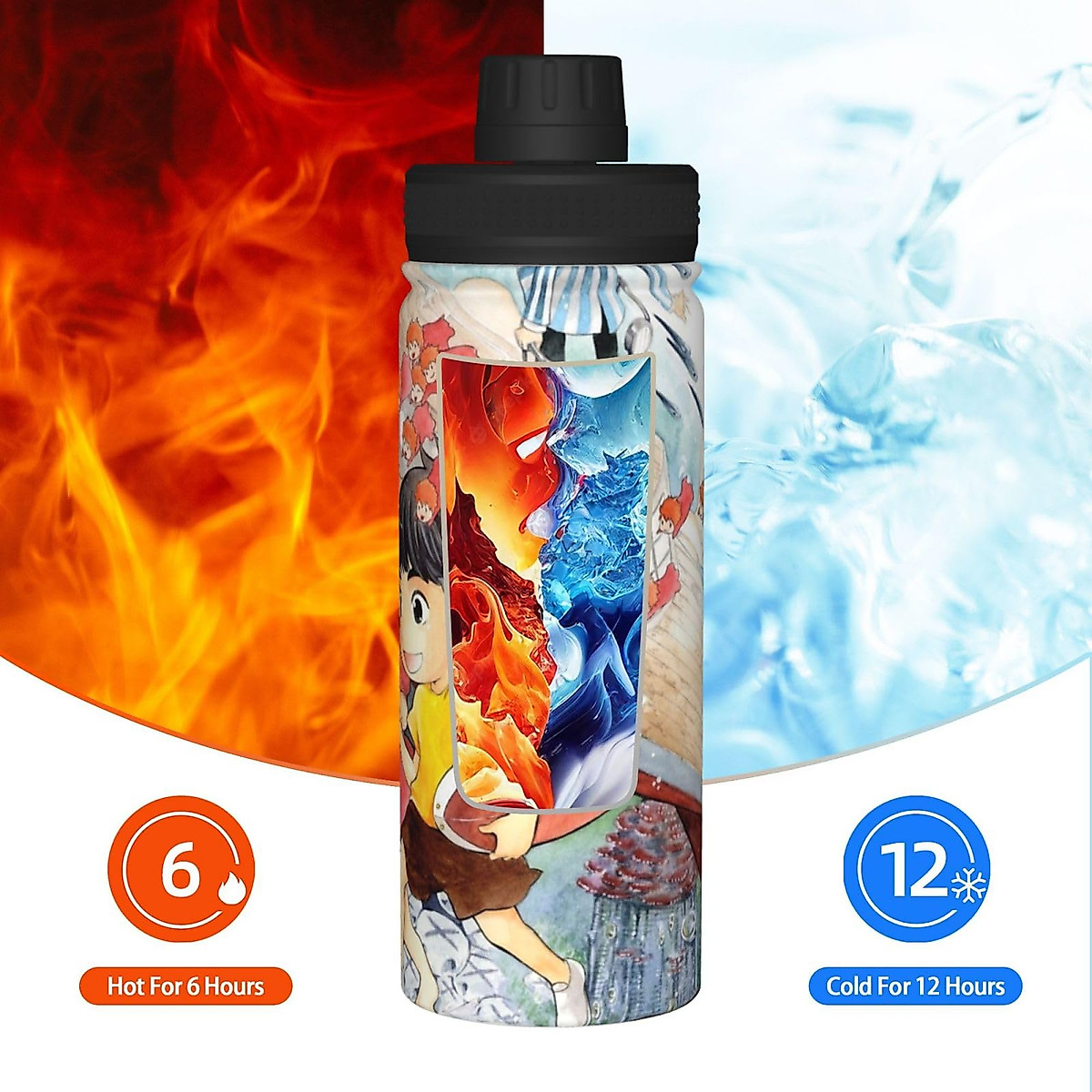 LOUNDY Ponyo and Sosuke 18 oz Tumblers Stainless Steel Vacuum Insulated Coffee Mug Water Bottle Drinking Cup