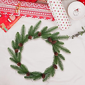 Alpurple 15 PCS Fake Greenery Pine Picks with Pinecone-11 Inch Artificial Pine Needles Branches with Pine Cones-Pine Twigs Stems Picks for Christmas Garland Home Garden Decoration