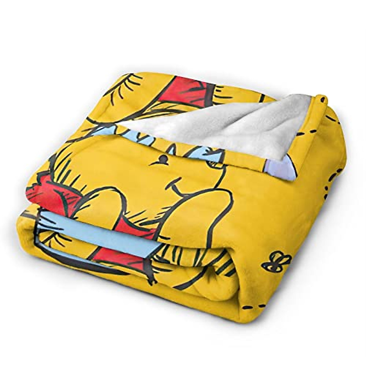 Jvolxui Cute Cartoon Bear Blanket Super Soft Flannel Blanket Luxury Warm Plush Bedding for Sofa Living Room Bedroom, Black1, S 50''x40''