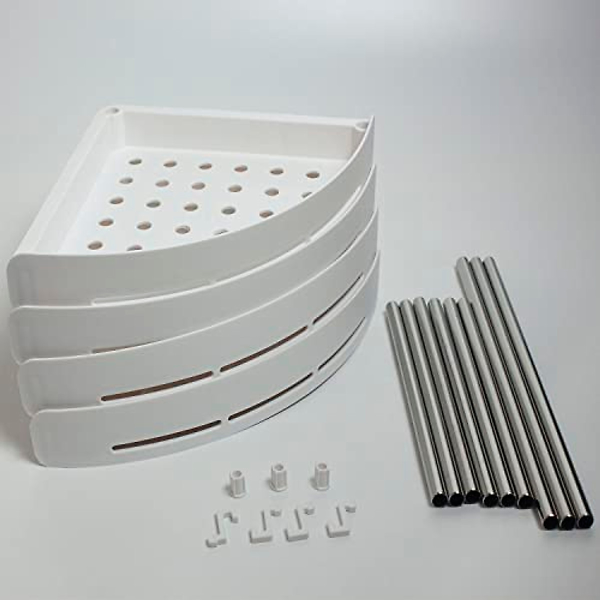 IYAR HOME 4 Tier Shower Caddy Organizer Shelf Corner Standing 12.99 x 9.45 x 29.92 Inches Shower Rack for Inside Shower & Kitchen Storage White