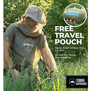 Tough Outdoors Mosquito Suit - Net Bug Pants & Jacket w/Hood - Mesh Bug Suit for Outdoor Protection from Bugs, Flies, Gnats, No-See-Ums & Midges - Clothing for Men & Women - w/Free Carry Pouch - Large