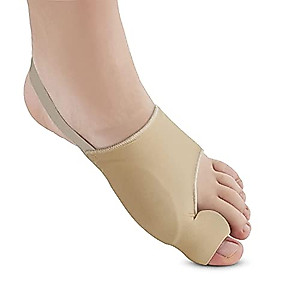 Bunion Corrector, Orthopedic Bunion Splint, Big Toe Separator Pain Relief, Non-Surgical Hallux Valgus Correction, Big Toe Straightener Pain Relief for Women & Men, Day Night Support（Beige)