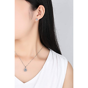 Harlorki Women's Silver Alloy Metal Rhinestone Crystal Wedding Necklace Earring Finger Ring Pendent Charm Jewelry Set