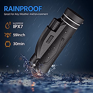 THEBASS 80x100 Monocular Telescope - High Power Prism Monocular HD Dual Focus Scope Portable Fogproof with Smartphone Holder & Tripod for Bird Watching Hunting Camping Travelling Wildlife Secenery