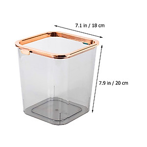 HOMSFOU Transparent Trash Can Plastic Trash Can Tabletop Trash Can Clear Trash Can Bathroom Adorable Waste Bin Trash Bin Retro Trash Can Belt Pressure Ring Accessories Office The Pet