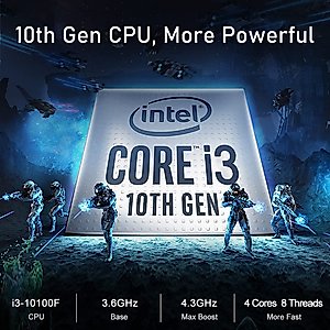 PARTAKER Mini Gaming PC,Desktop Computer,Powerful Mini PC with Core i9 10900F Octa Core Processor, 64GB DDR4 1TB SSD, GTX1050Ti, 4K, Dual Monitor Capable, Win10 Pro