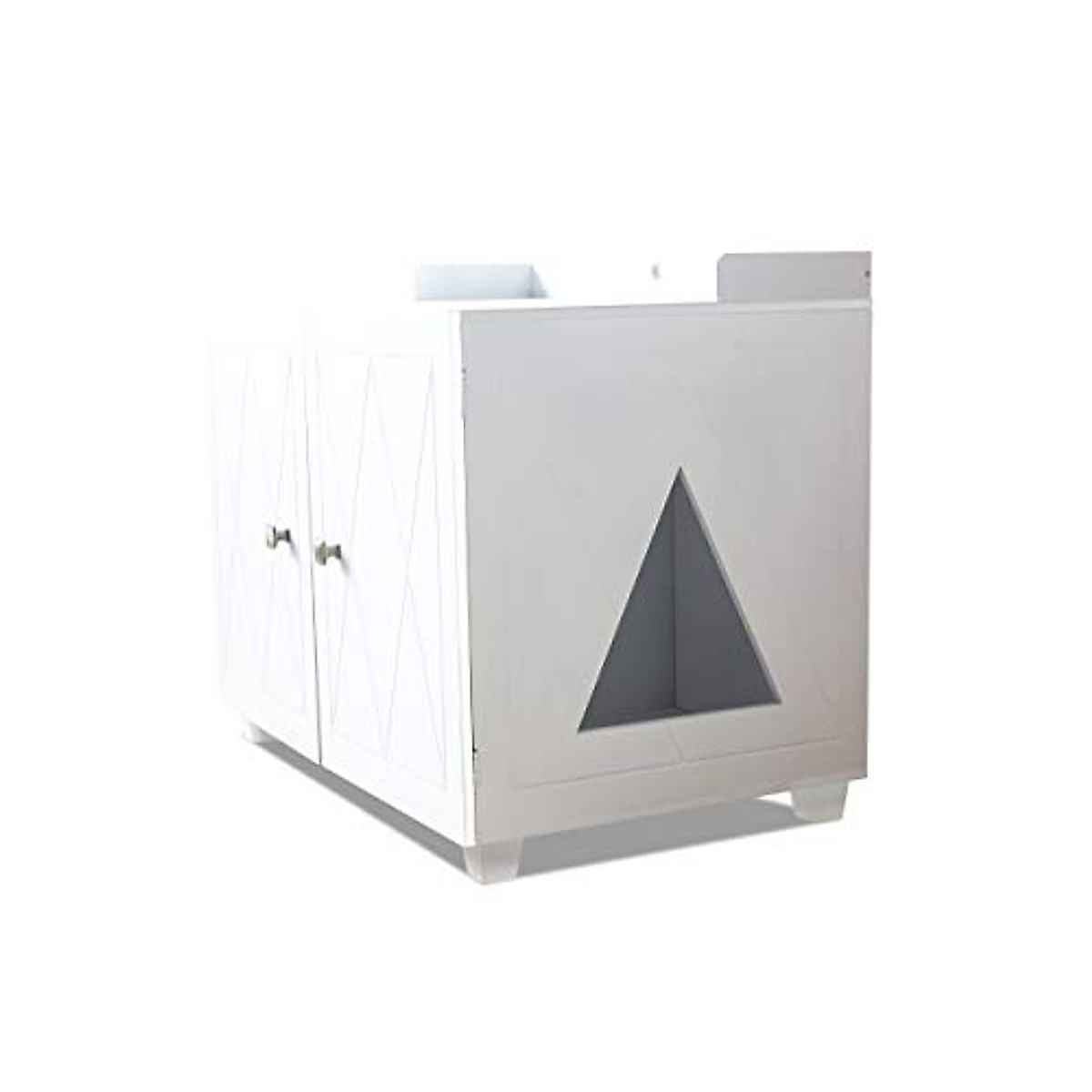 Furhaven Designer Hidden Litter Box Storage Container Cabinet - White, One Size