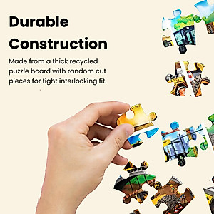 MasterPieces – Jigsaw Puzzle Set for Kids 6+ Years, 4-Pack of 100 Pieces, Educational and Fun Game, Blue Glow in The Dark Collection, Gift Idea for Children, 8" x 10