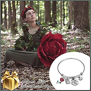 HELAN Beauty And The Beast Gift Inspirational Bracelet A Tale As Old As Time Beauty And The Beast Fans Gift Princess Belle Bracelet Wedding Gift (A Tale As Old-BR1)