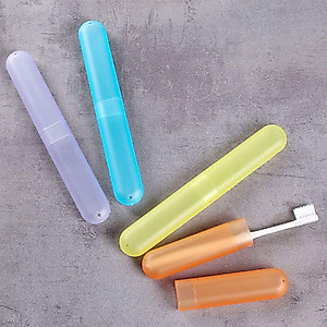 Travel Toothbrush Case,Portable Plastic Toothbrush Box Mixed Color Toothbrush Travel Holder Case Storage Cover(7 Pack)
