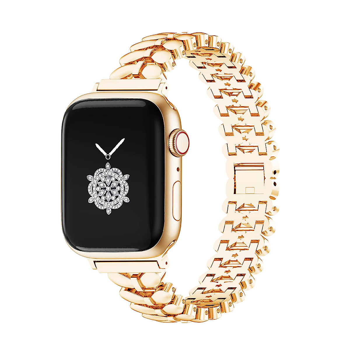 Kolgios 42/44/45/46mm Gold Women Stylish Smartwatch Band Compatible for Apple Watch Band Series 10/9/7/8/6/5/SE Charm Adjustable Bracelet For New Iwatch 10/9 Girl's Gift