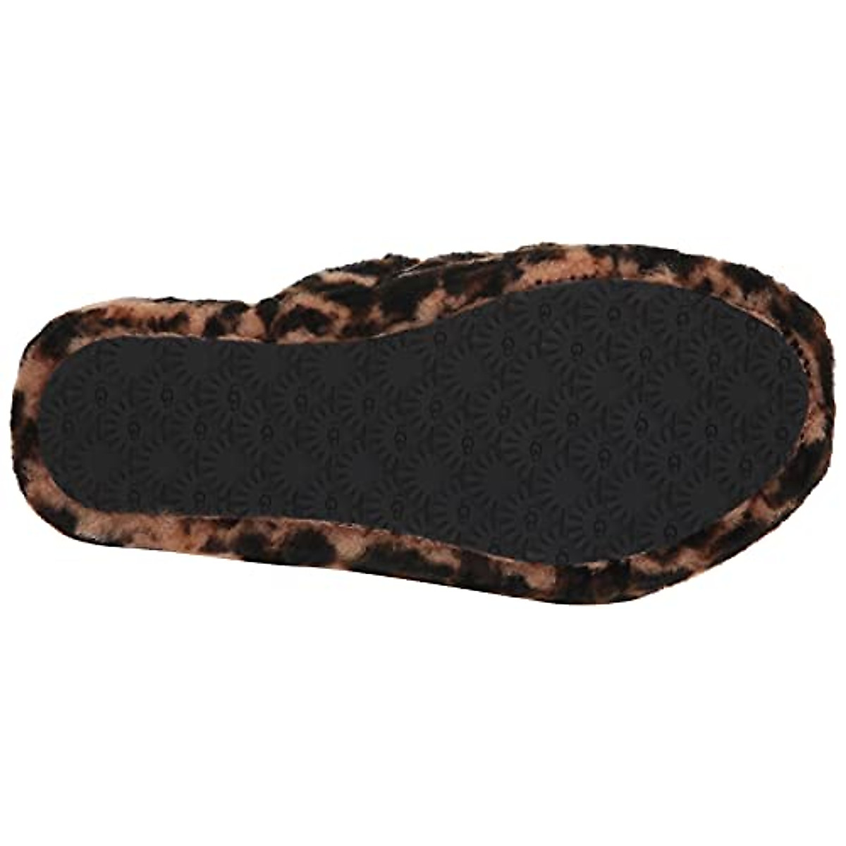 UGG Girls K Fluff Yeah Slide Panther Print Slipper, Butterscotch, 5 Big Kid