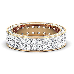Jiana Jewels 14K Yellow Gold 2.57 Carat (H-I Color, SI2-I1 Clarity) Lab Created Diamond Band Ring