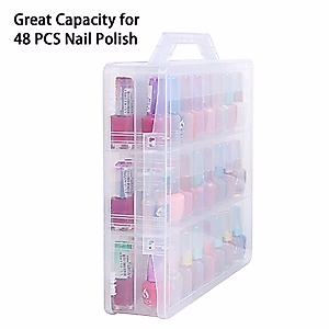 Kissbuty Universal Nail Polish Holder Organizer for 48 Bottles Adjustable Dividers Space Saver