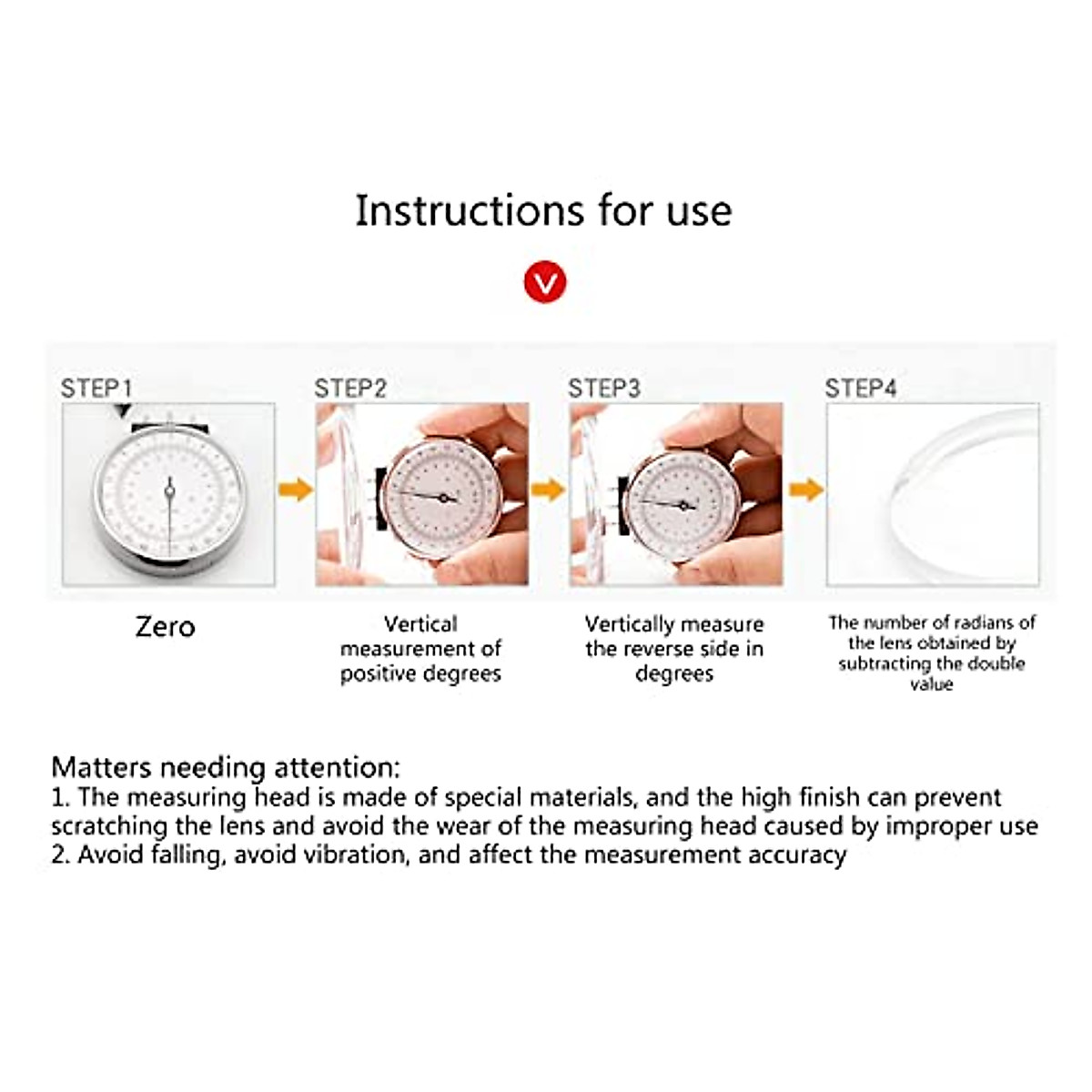 Mechanical Watch Eyeglasses Lens Measure High Measurement Tool Stainless Steel Comfortable Touching