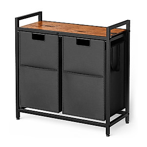 Kalzie Laundry Hamper 2 Section, Laundry Basket Organizer with 2 Removable Laundry Sorter Bags, 2 × 15.3 Gallons (116L) Laundry Organization and Storage for Laundry Room, Bathroom, Bedroom