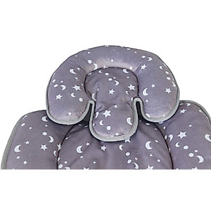 Long-Ci Baby Car Seat Pad Reversible with Head Neck Body Support for Stroller in Velvet Star