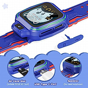 Kids Watch Boys with Camera,Children Digital Smart Watch Touchscreen with Video Mp3 Alarm Pedometer Games for Age 3-9 Years Old Christmas Birthday Gifts - Dark Blue with 32GB SD Card
