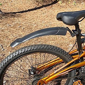 RNX Black Front and Rear Mountain Bike Mud Guard Fender Set, Wide, Universal, Adjustable