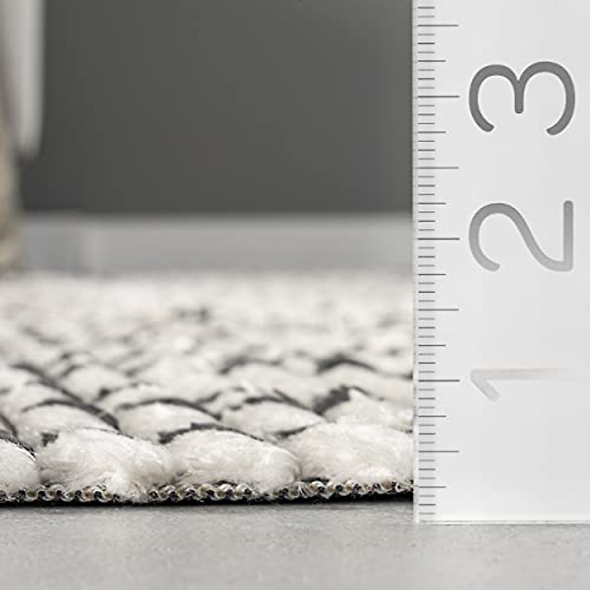 nuLOOM Tatiana Soft Shaggy Textured Modern Diamond Fringe Area Rug, 7' 10" x 10', Beige