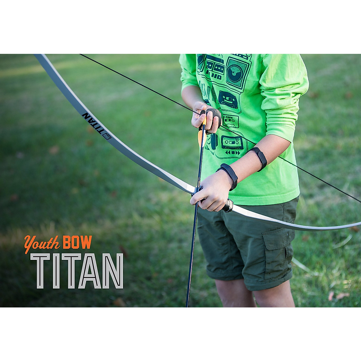 Bear Archery Titan Bow for Youth, Recommended Ages 12-16, Ambidextrous, Continuous Draw Weight Up to 29 lb., Continuous Draw Length Up to 28-inches