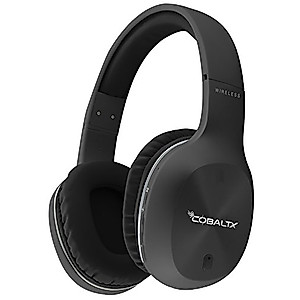 COBALTX AUDIFY Bluetooth Wireless Rechargeable Headphones Range 30 Ft (10m) High Performance Acoustic Sound with Voice Control & 300 Hour Standby Hands Free Talk & 6 Hours of Music (Black)