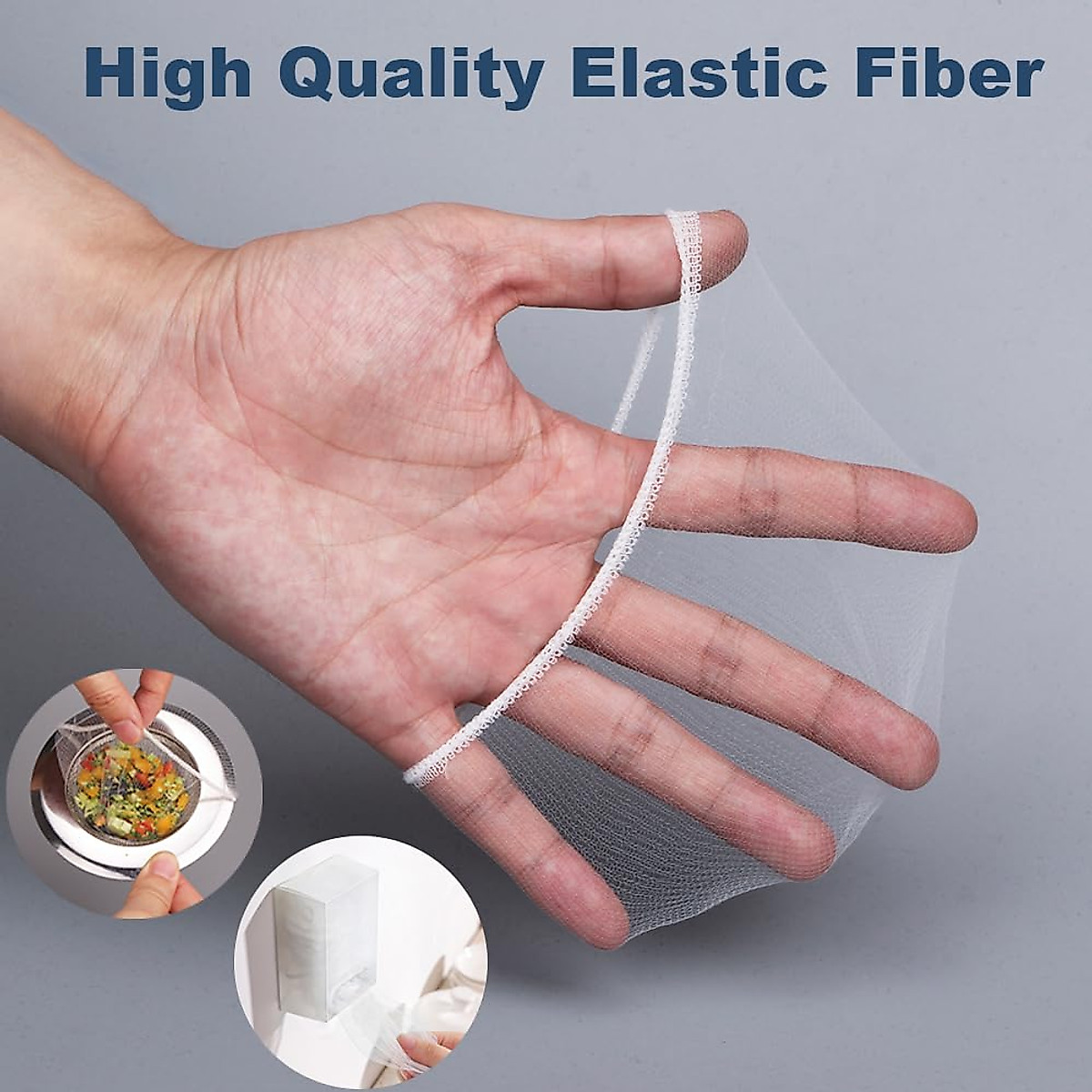 250 PCS Kitchen Disposable Mesh Sink Strainer Bag and PP Extraction Box Fits Sink Strainer Elastic Anti-Clogging Eco-Friendly Sink Drain Strainer Collecting Kitchen Food Waste Garbage