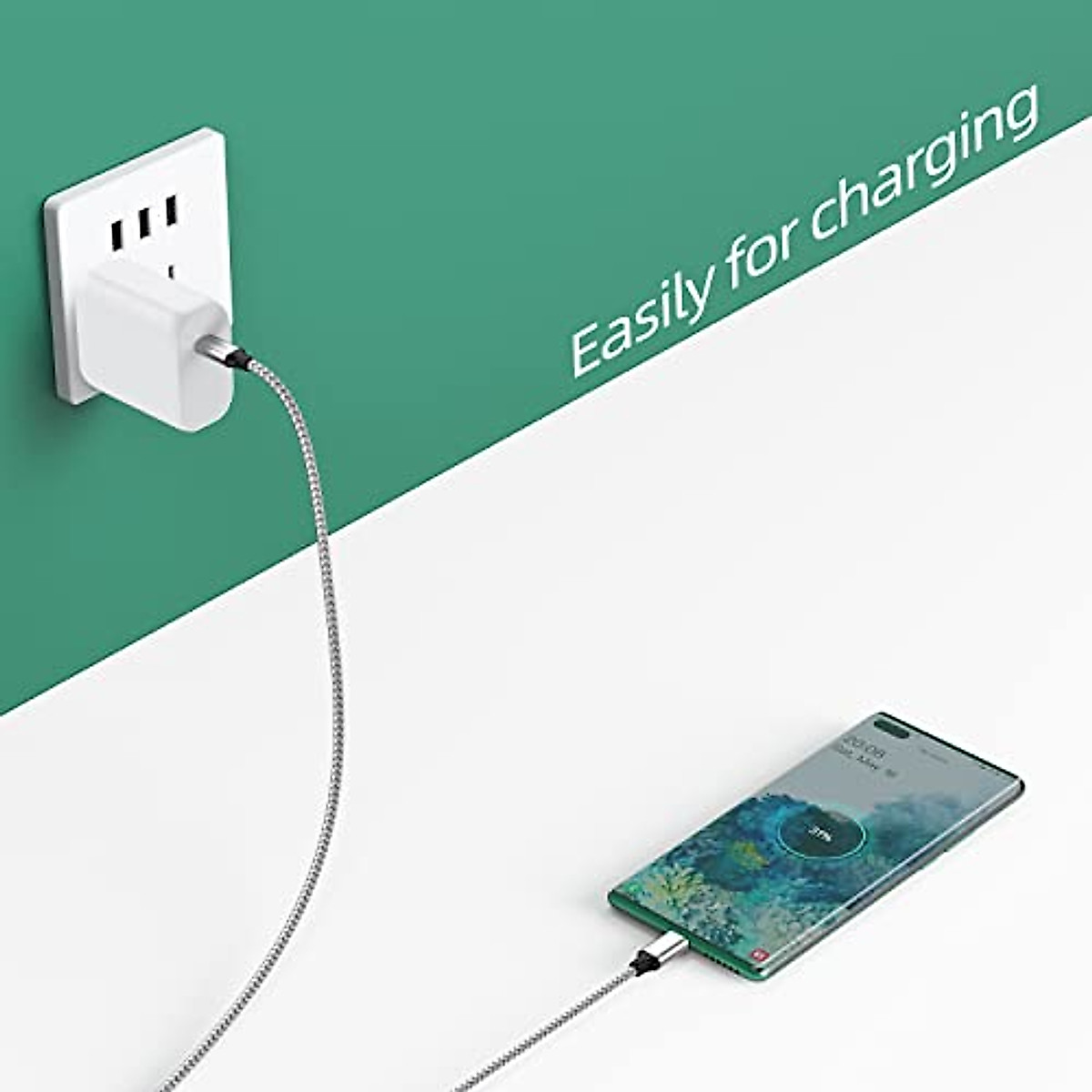 DteeDck USB C to Micro USB Cable 3.3ft, Micro USB to USB Type C Adapter Cable Braided Male to Male Adapter USB-C USBC to Micro USB Cord 1M for Charging Data Transmission