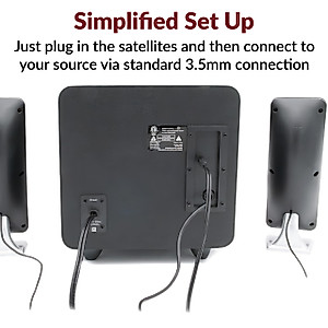 Cyber Acoustics CA-3610 2.1 Multimedia Speaker System with Subwoofer, Perfect Computer Speakers for PC or Mac, Great for Music, Movies, and Gaming