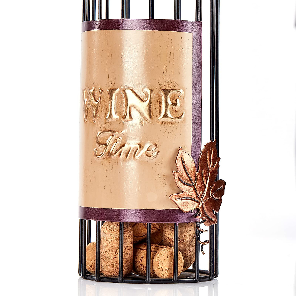 Aayla Wine Cork Holder - Wine Time Cork Storage, Black and Antique Gold, Unique Gift for Wine Lovers (Wire Champagne Shape, Holds Approximately 55 Corks)