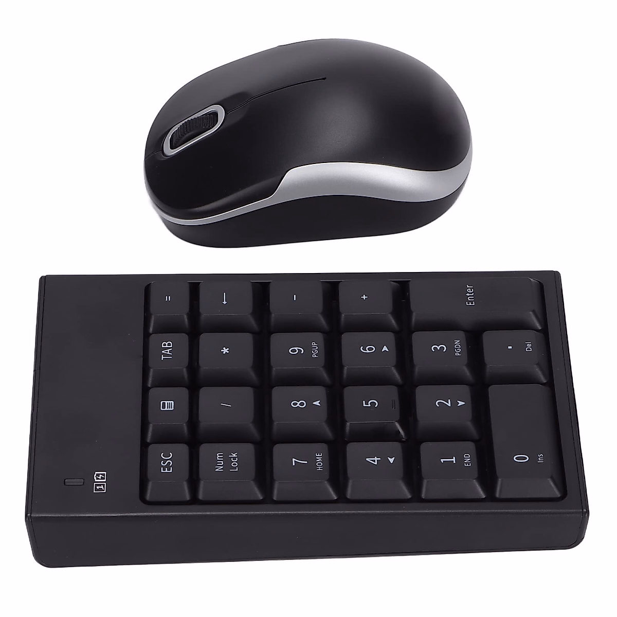 Number Pad 2.4GHz Wireless Number Keypad 1200DPI Sensitive Durable Number Pad Mouse Combo for Home Office Travel, USB Numeric Keypad