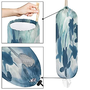Sea Turtle Plastic Bag Holder, Underwater Turtle Grocery Bag Storage Holder Hanging Garbage Shopping Bag Trash Bags Organizer for Kitchen Home