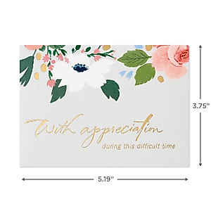 Hallmark Funeral Thank You Cards Assortment, Gold Foil Flowers (50 Thank You for Your Sympathy Cards with Envelopes)